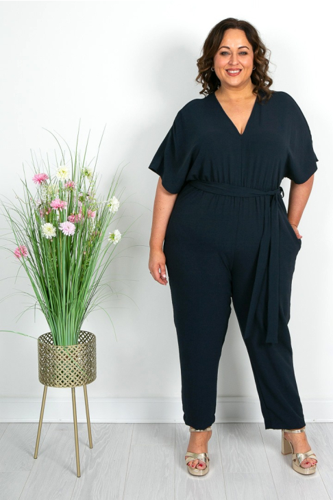 Navy Crossover Jumpsuit