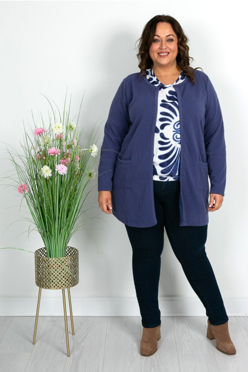 Deep Periwinkle Textured Coatigan