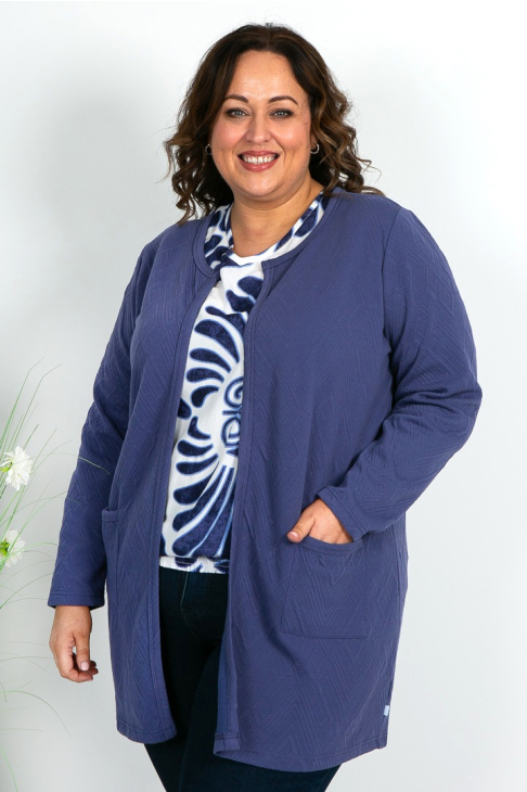 Deep Periwinkle Textured Coatigan