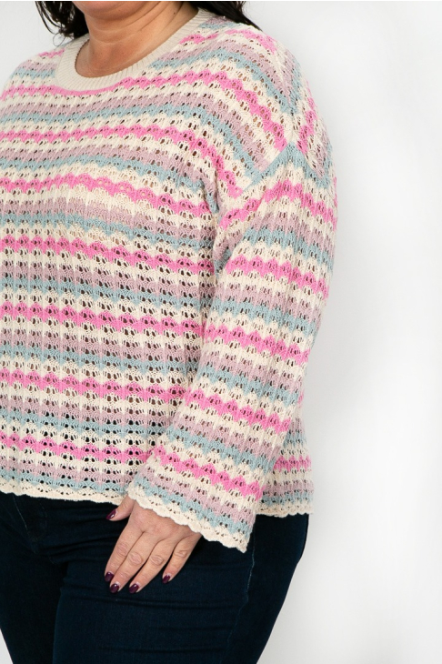 Pastel Scallop Edge Knit