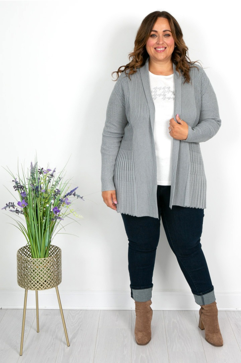 Grey Waterfall Cardigan