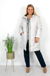 Silver Grey Padded Coat Plus Size Clothing