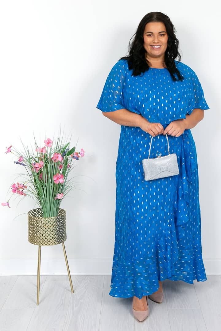 Azure Blue Burnout Popover Dress