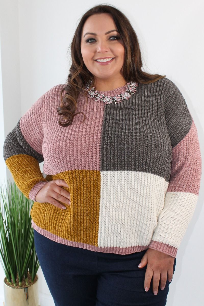 Patchwork Chenile Jumper Plus Size Ladies Clothing from Tempted Dublin ...