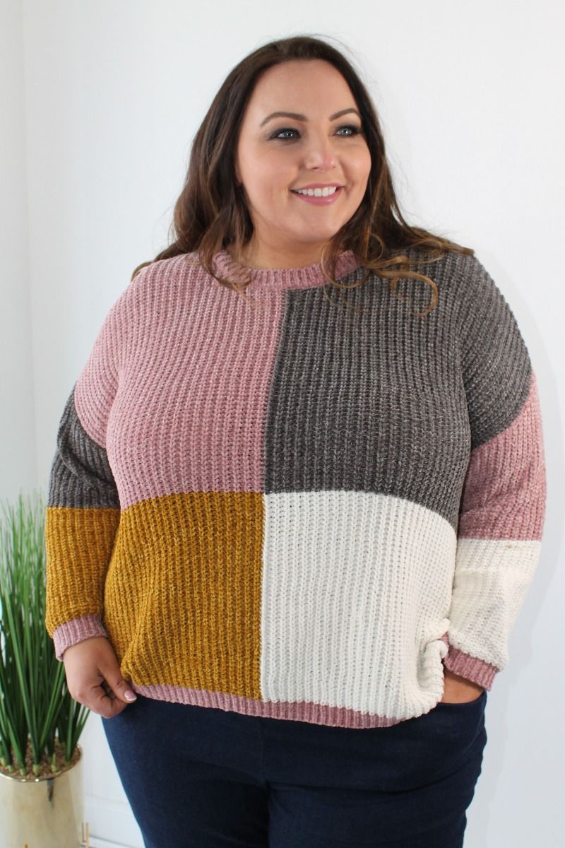 Patchwork Chenile Jumper Plus Size Ladies Clothing from Tempted Dublin ...